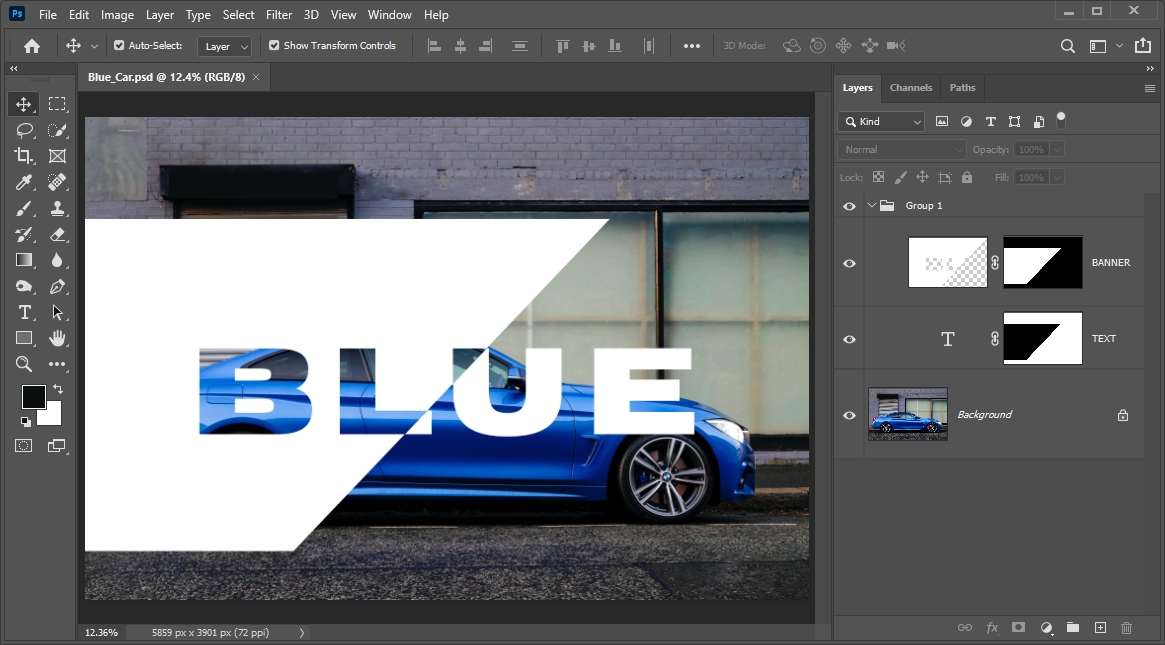 Knockout Text but only for one layer (and not another) : r/photoshop