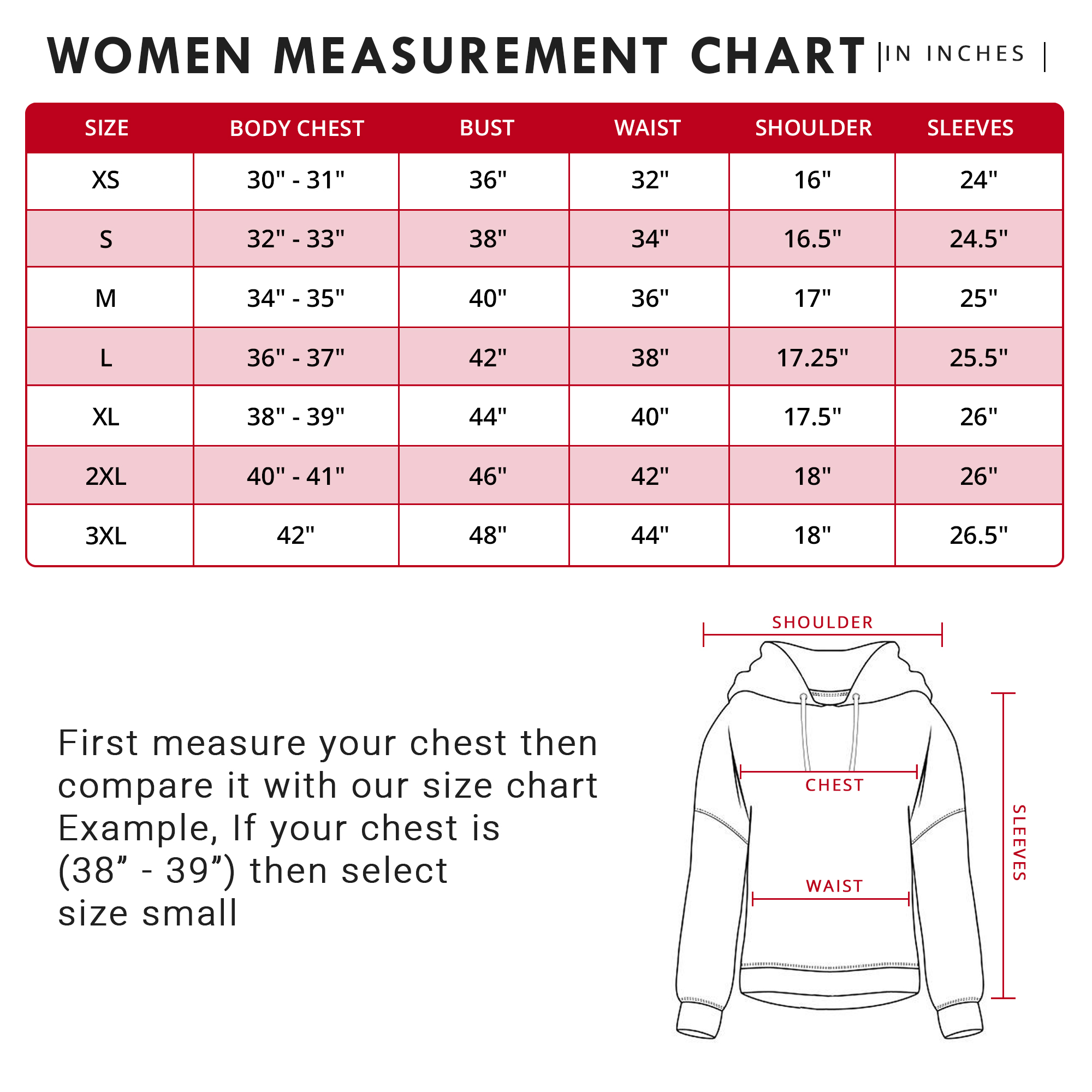 Women Size Chart Speedy Trend — Postimages