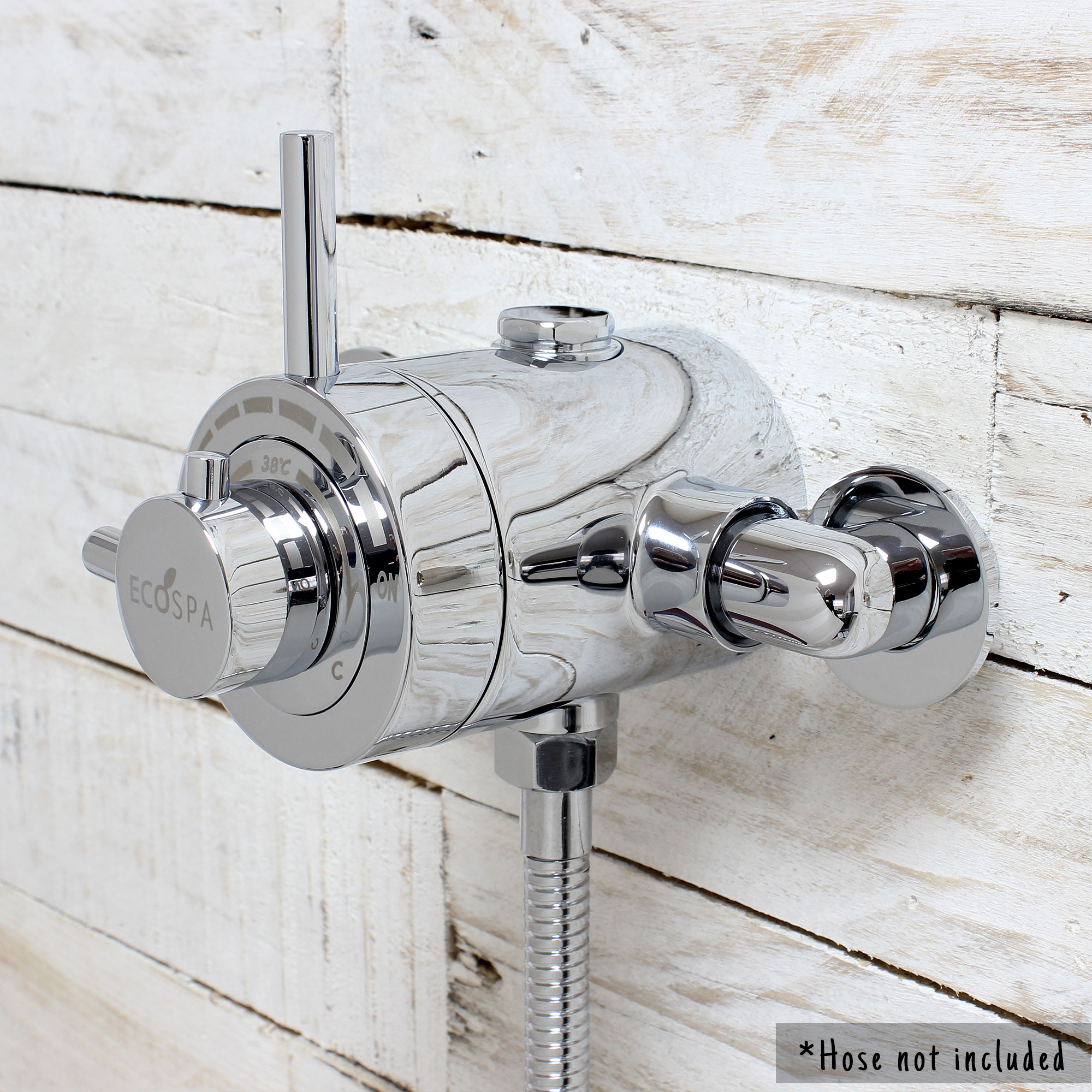 THERMOSTATIC CONCENTRIC EXPOSED Shower Mixer Valve Chrome 1 Outlet Twin ...