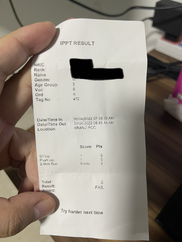 SAF IPPT, IPT & RT Questions... | Page 449 | HardwareZone Forums