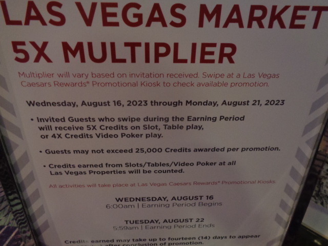Ceasars 5x and 10x tier credit events - Las Vegas Forum - Tripadvisor