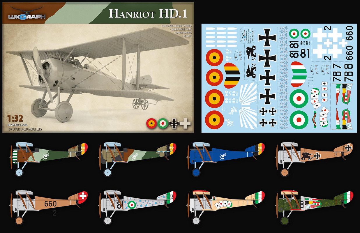 1/32 - Hanriot-Dupont/Macchi HD-1 & HD-2 resin kits by LukGraph ...