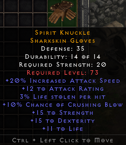 Gg Smiter Gloves 20ias/3ll/10cb/15str/15dex/11life - Topic - d2jsp