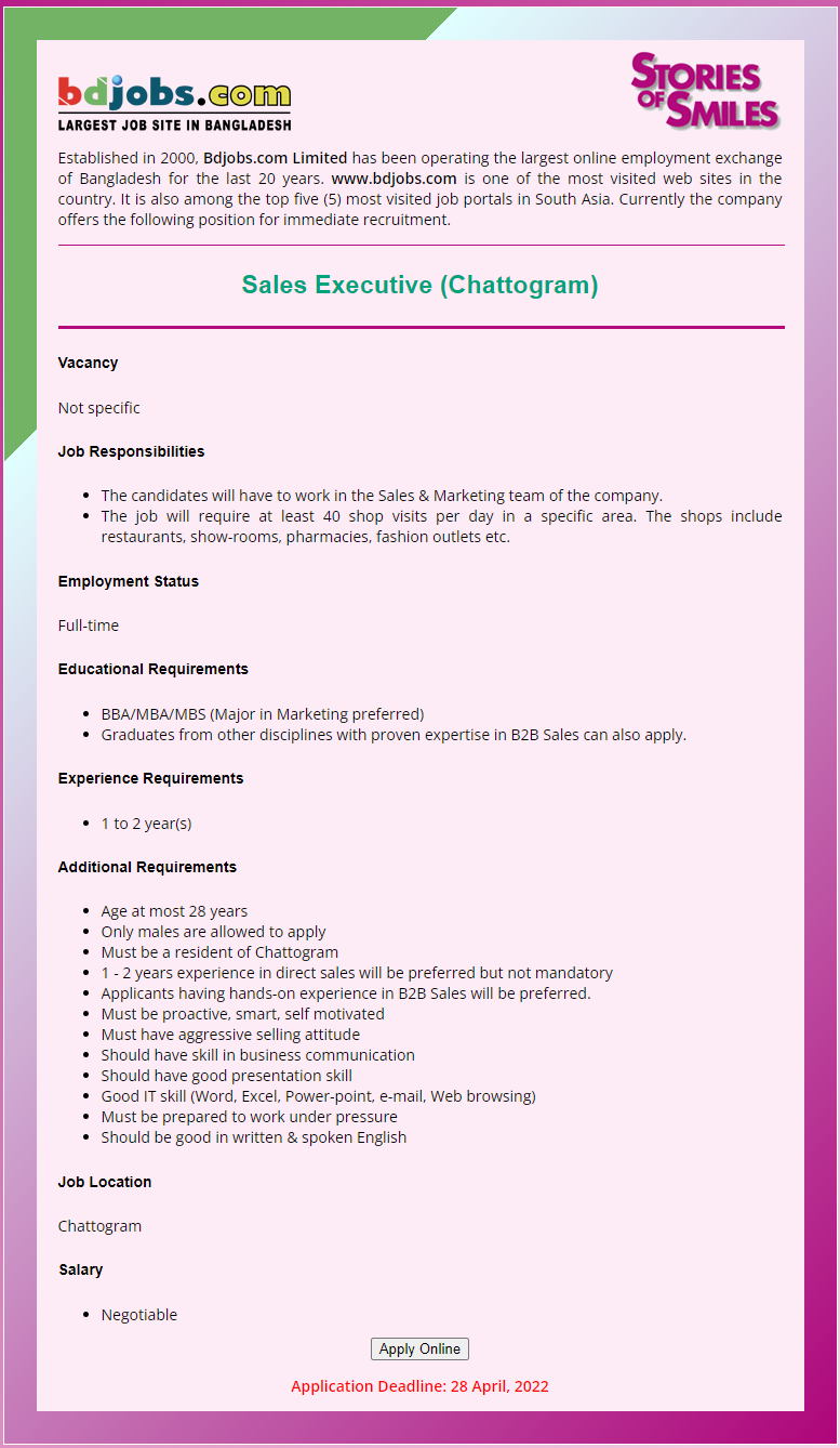 Bdjobs.com Limited Job Circular 2022- Apply online - BDGOVTJOBS.COM