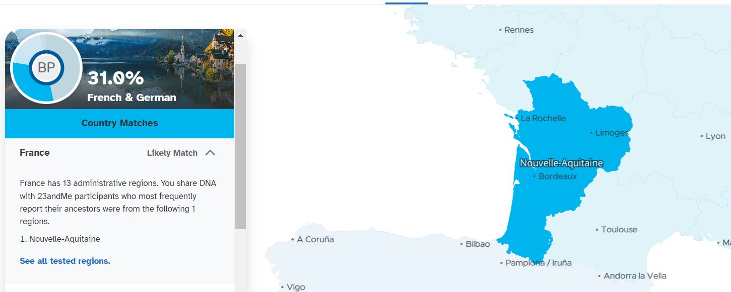 nouvelleaquitaine 23andmeresult map — Postimages