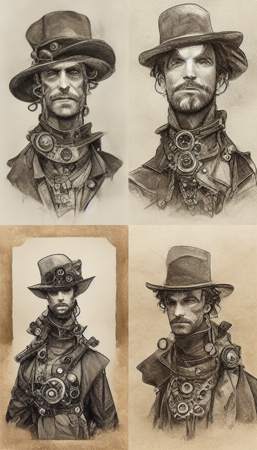 aronkovich dnd character portrait of steampunk criminal rogue s ...