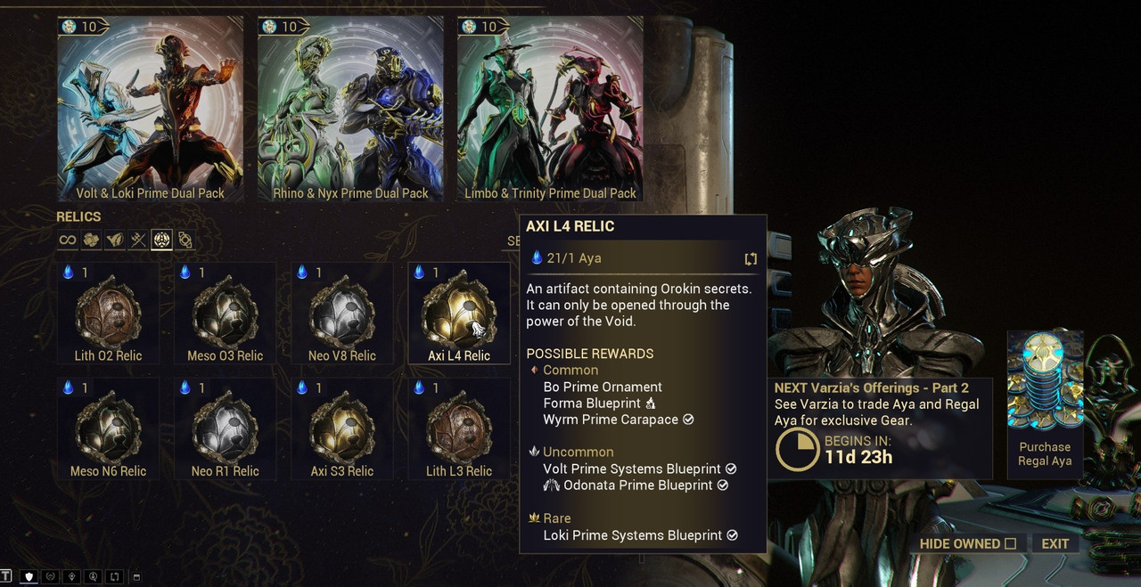 Relic's store page item link in chat - General - Warframe Forums