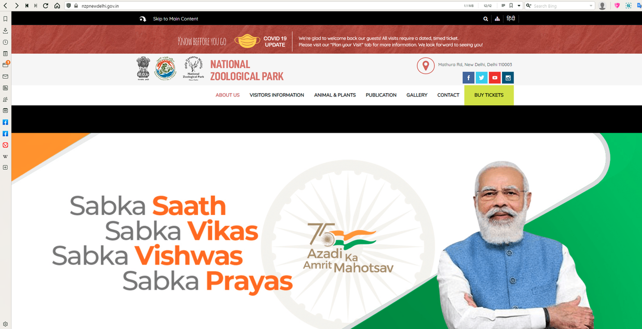 Frontpage of Indian capital Delhi's National Zoo : Modi's Photo ...