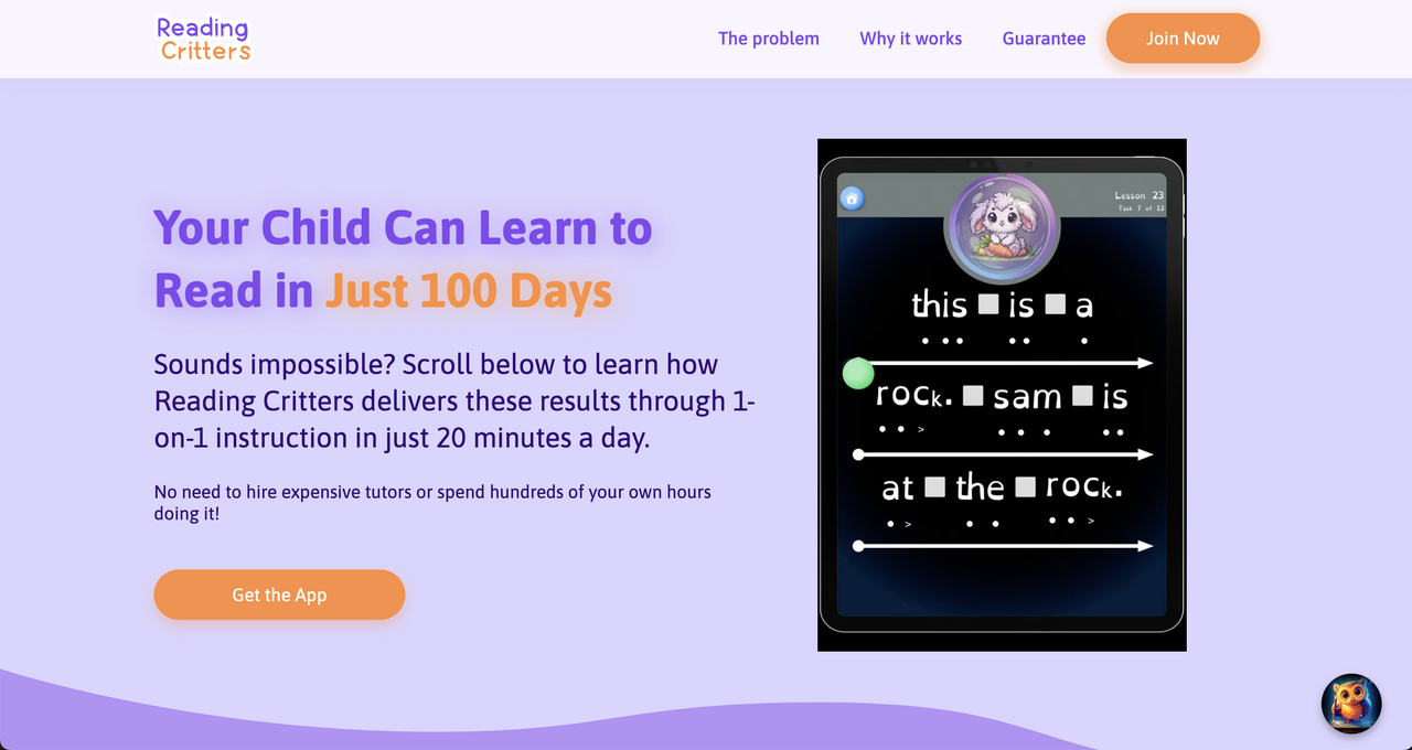 Reading Critters: Teach Your Child to Read in 100 Days | AI-Powered ...