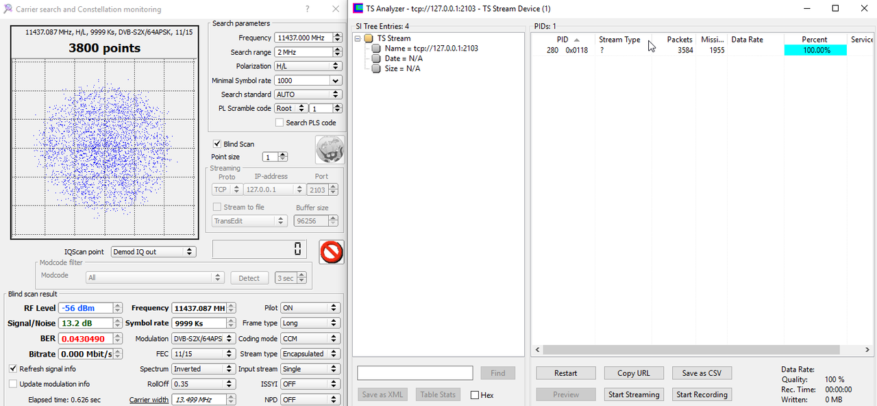 tbs6909 X 11437 H,10000,11 15, S2 X 64 APSK, Roll Off 0 35 CCM Data201 ...