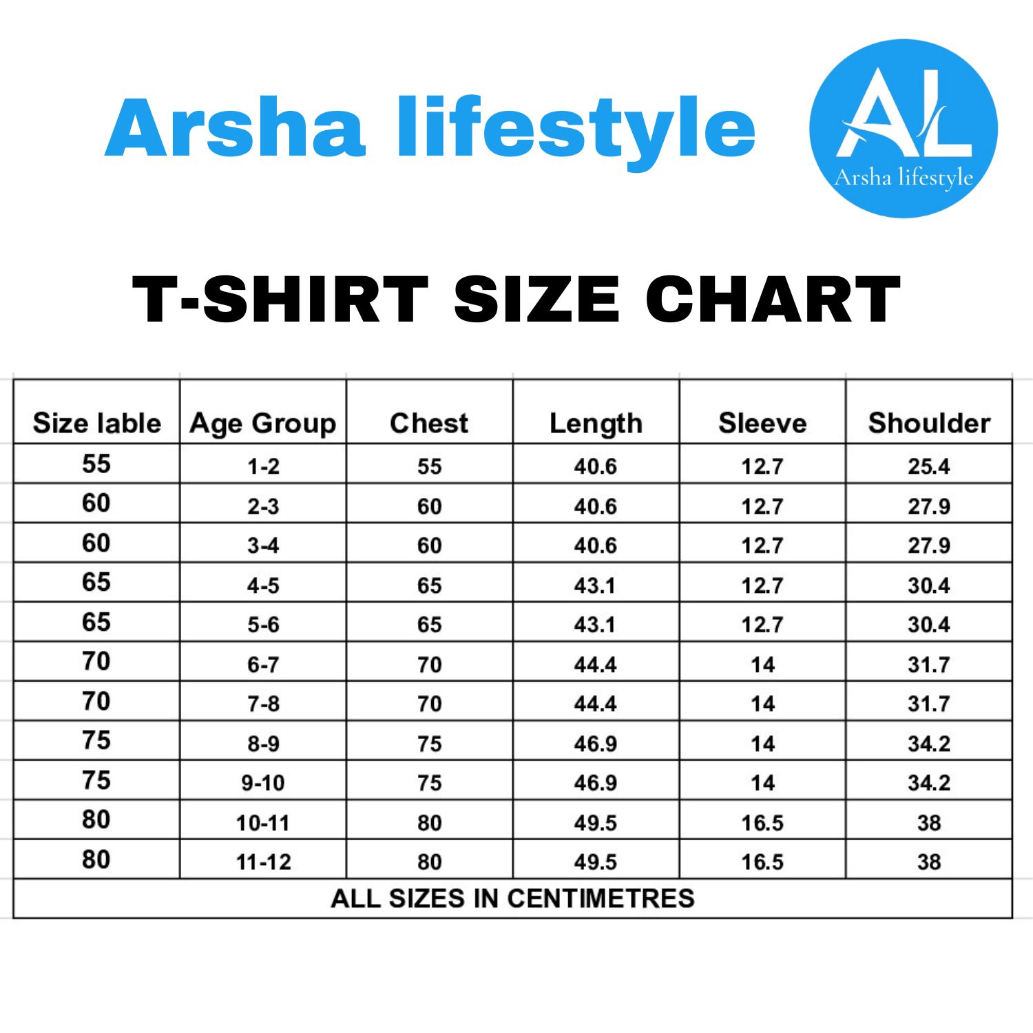 Arsha lifestyle boss t shart SIZE CHART — Postimages