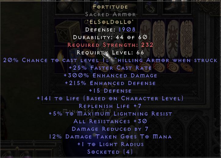 Fortitude Sacred Armor 15ed - Topic - d2jsp