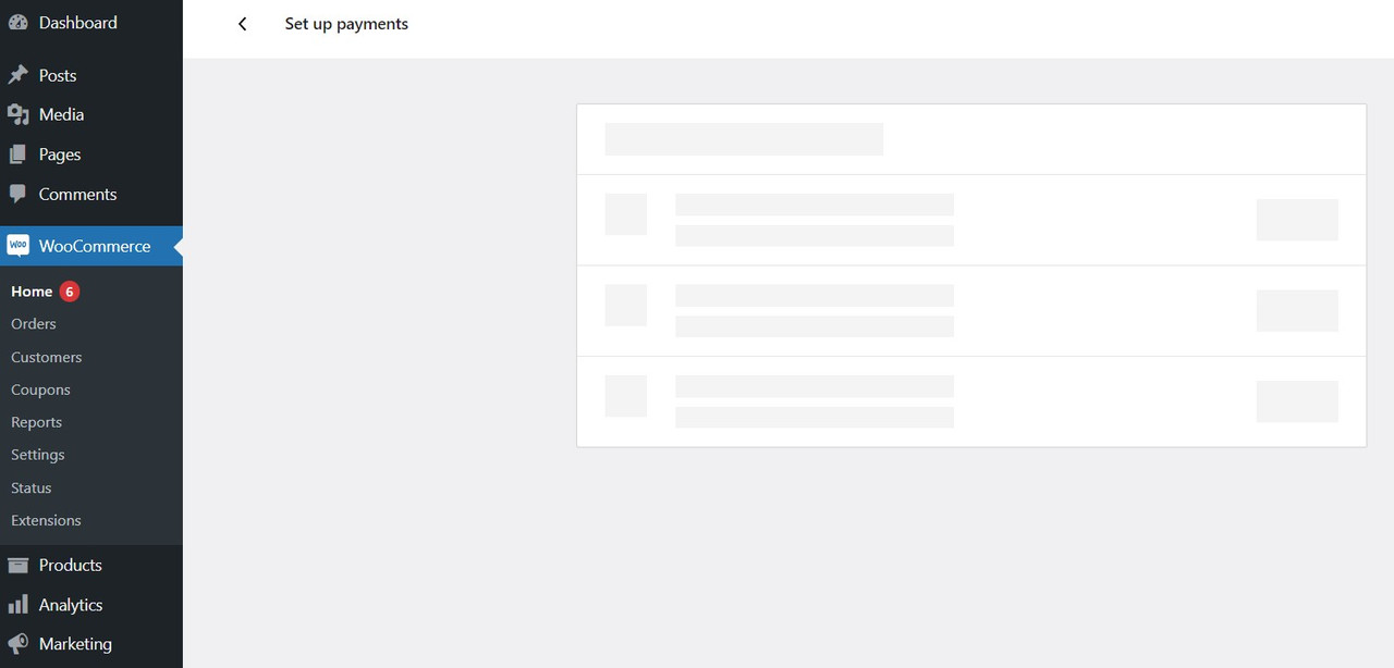 "Set Up Payment" step is just some greyed-out boxes : r/woocommerce