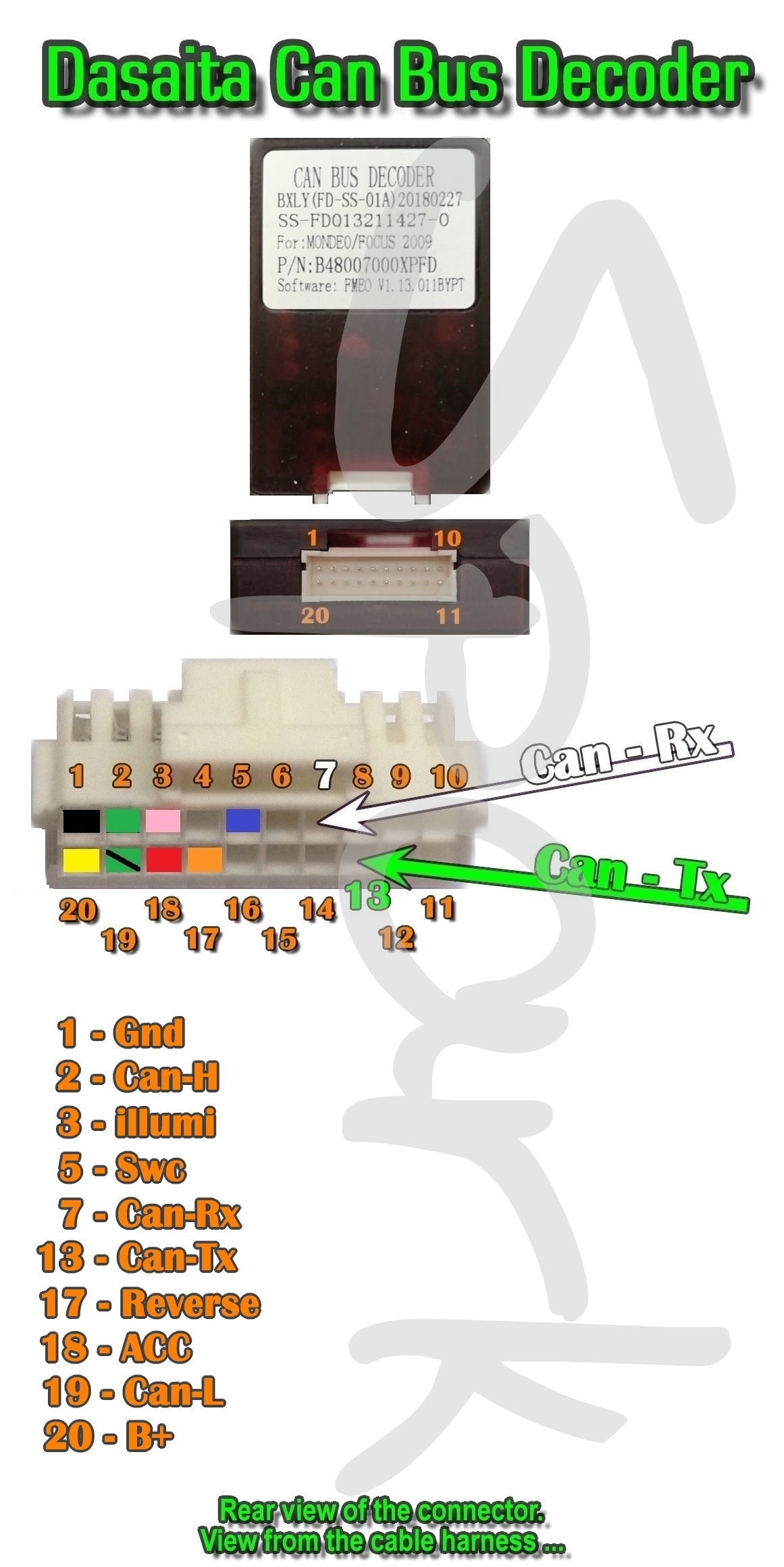 Dasaita Can Bus decoder pinout Spark — Postimages