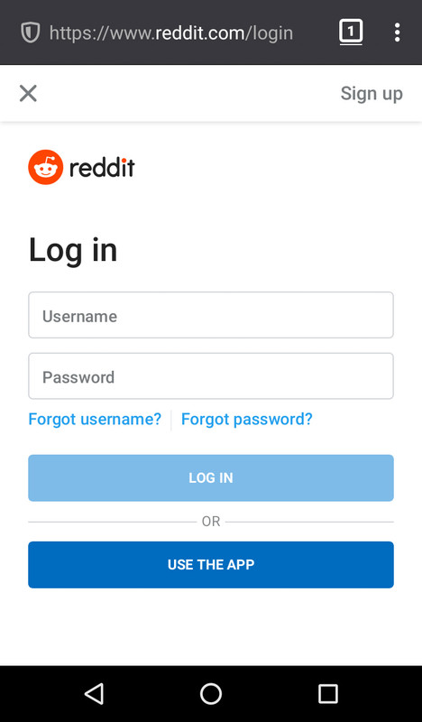 The 'Log In' button on Reddit's mobile site is greyed out. : r/rant