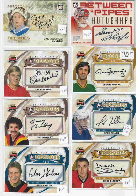 [FOR SALE - Priced] Misc autographed goalie cards FS
