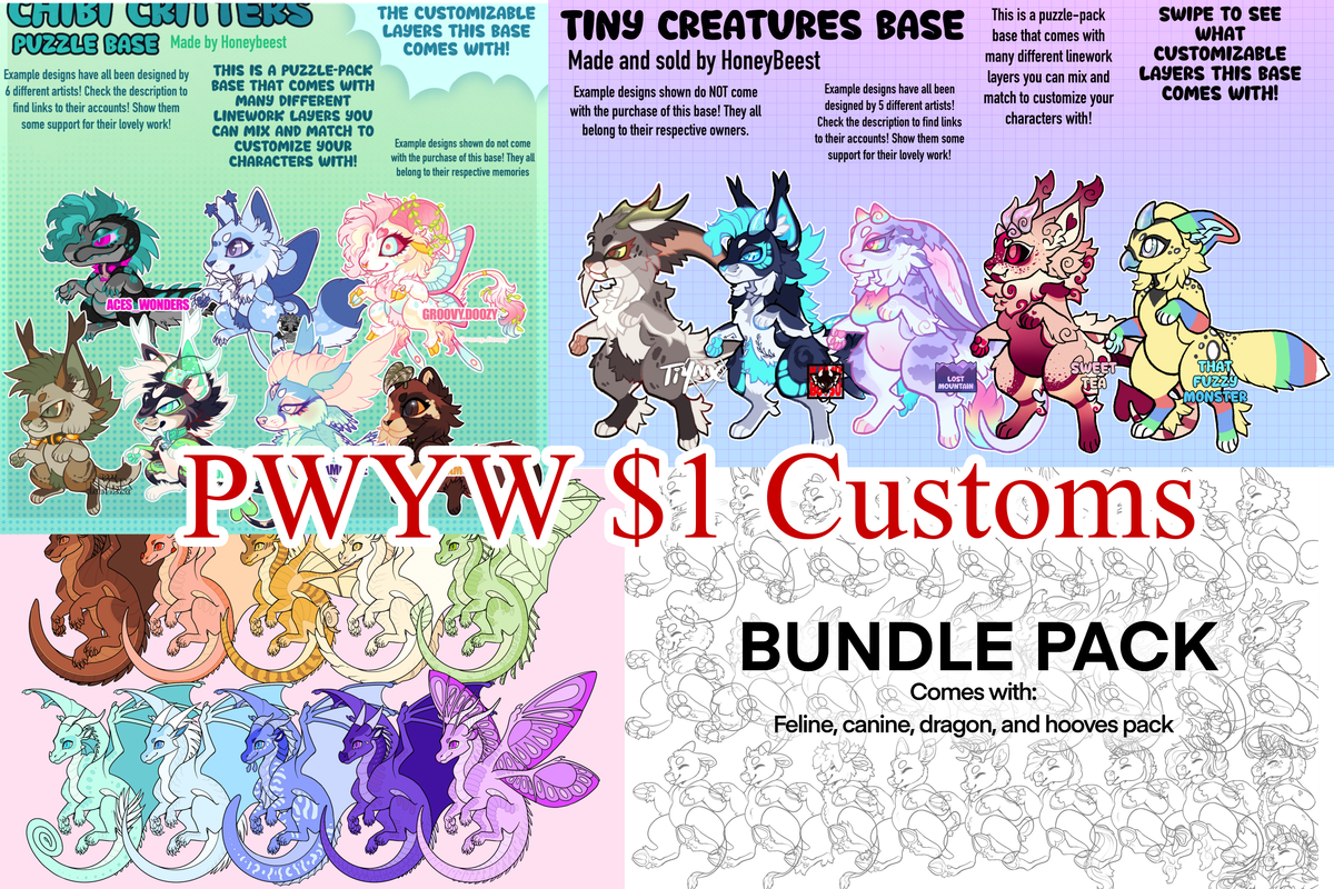 $1 PWYW Honeybeest Base Customs on Toyhouse