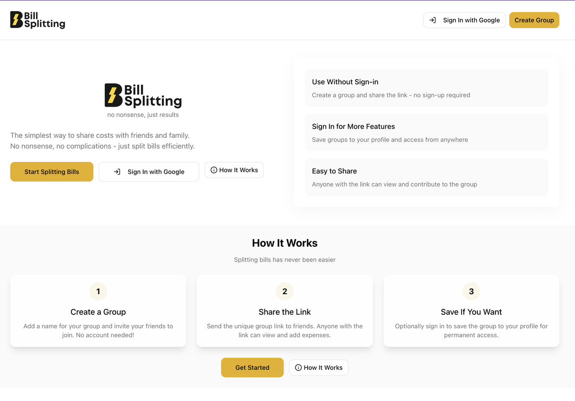 Free Bill Splitting App | Split Expenses Instantly | No Sign-Up Required