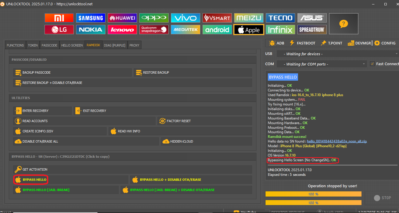 IPhone 8 Plus Icloud/Hello BYPASS with Signal Done By Unlock Tool - GSM ...