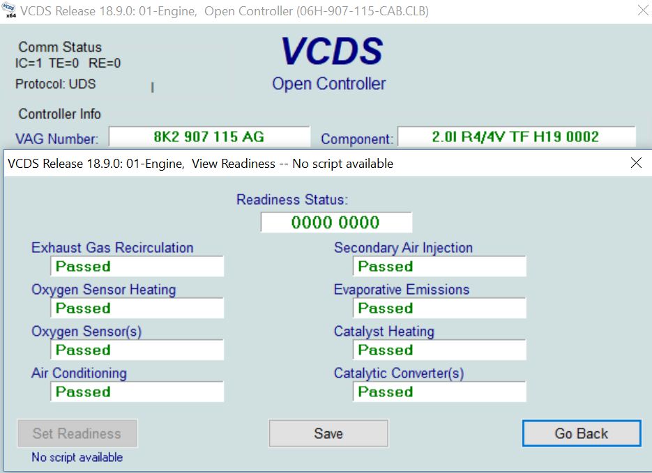 VCDS logs comparison CAEB engine