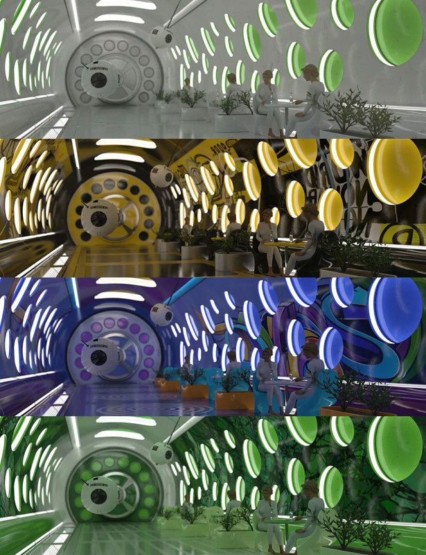 SC21 Station Corridor Restaurant Scene Texture Addon 2025 - Free Daz 3D ...