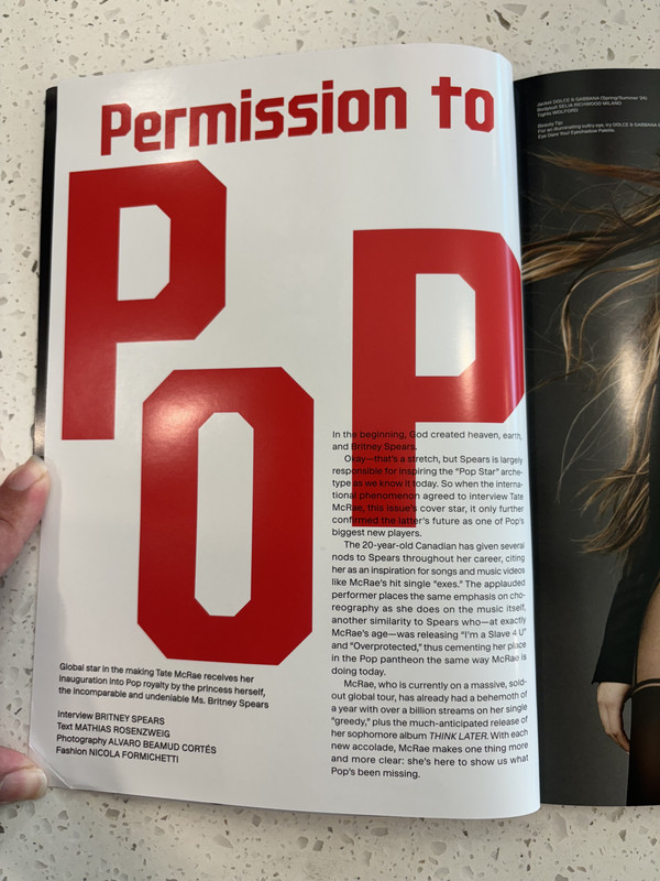 Full V Magazine Britney Interview with Tate McRae - Britney Spears ...