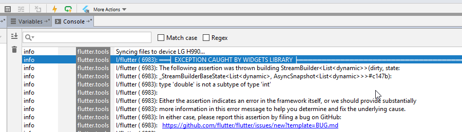 Dart Flutter Intellij Errors Without Line Numbers Stack Overflow