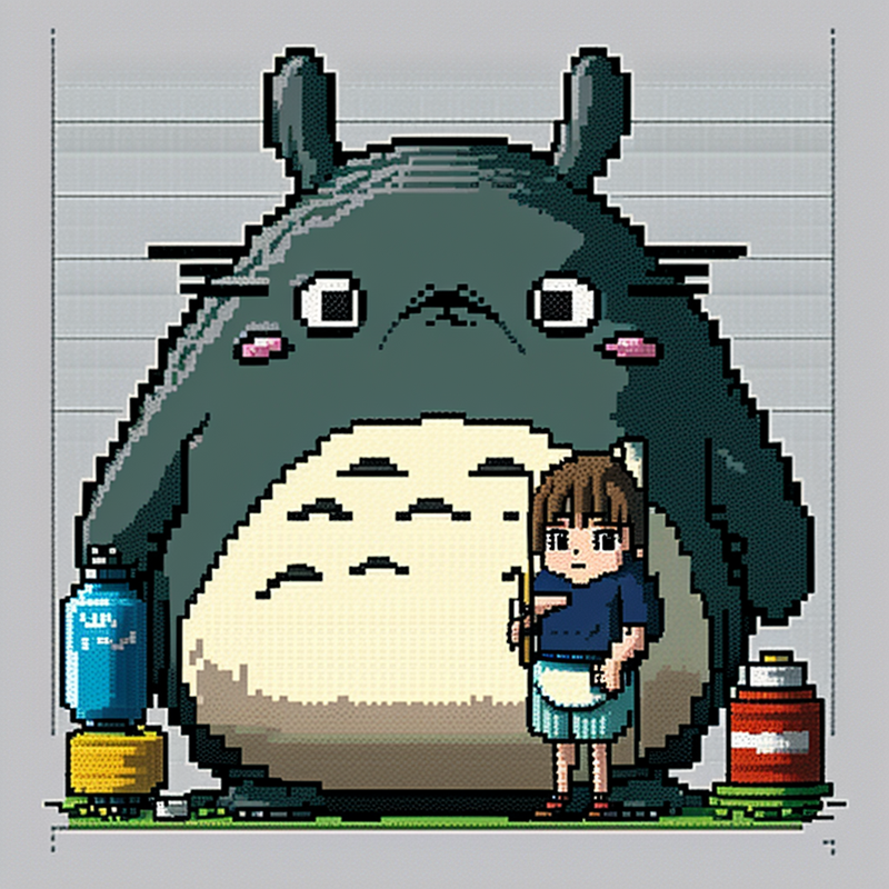 Giobbi To create a pixel art version of tonari no totoro e10d663d 365d ...