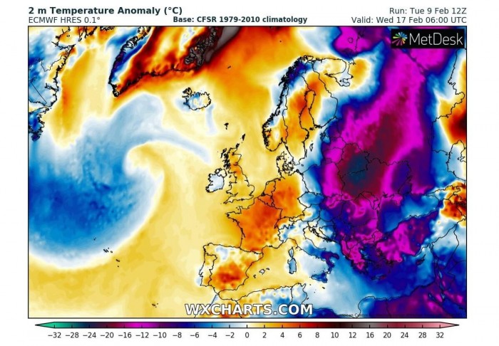 polar vortex cold snow forecast europe temperature next week jpg ...