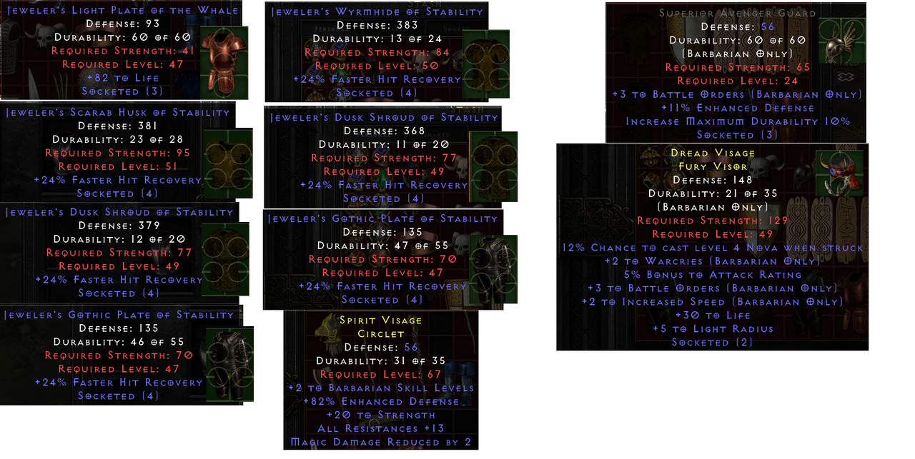 ~jewelers Armor~ , ~5bo Helm~, ~3bo 3os Helm~ Here - Topic - d2jsp