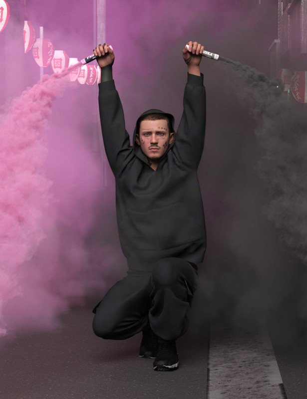 VDB Smoke Torch And Poses For Genesis 8 And 9 2025 - Free Daz 3D Models