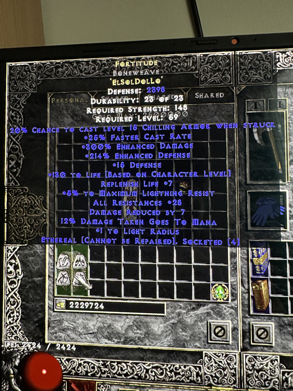 Near Perfect Eth Boneweave Fortitude 2398 Def - Topic - d2jsp