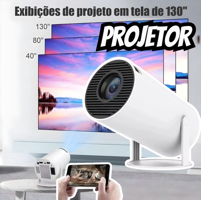 Projetor 4k Hd 1080p Android 11 Smart Tv Portátil Via Wifi - Aqui Tem ...