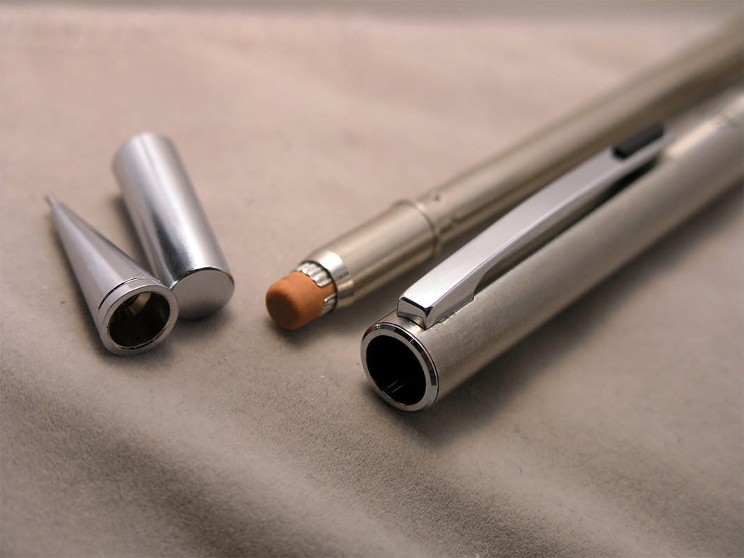 PILOT vintage "unibody" steel mechanical pencil, with "faux" body ...