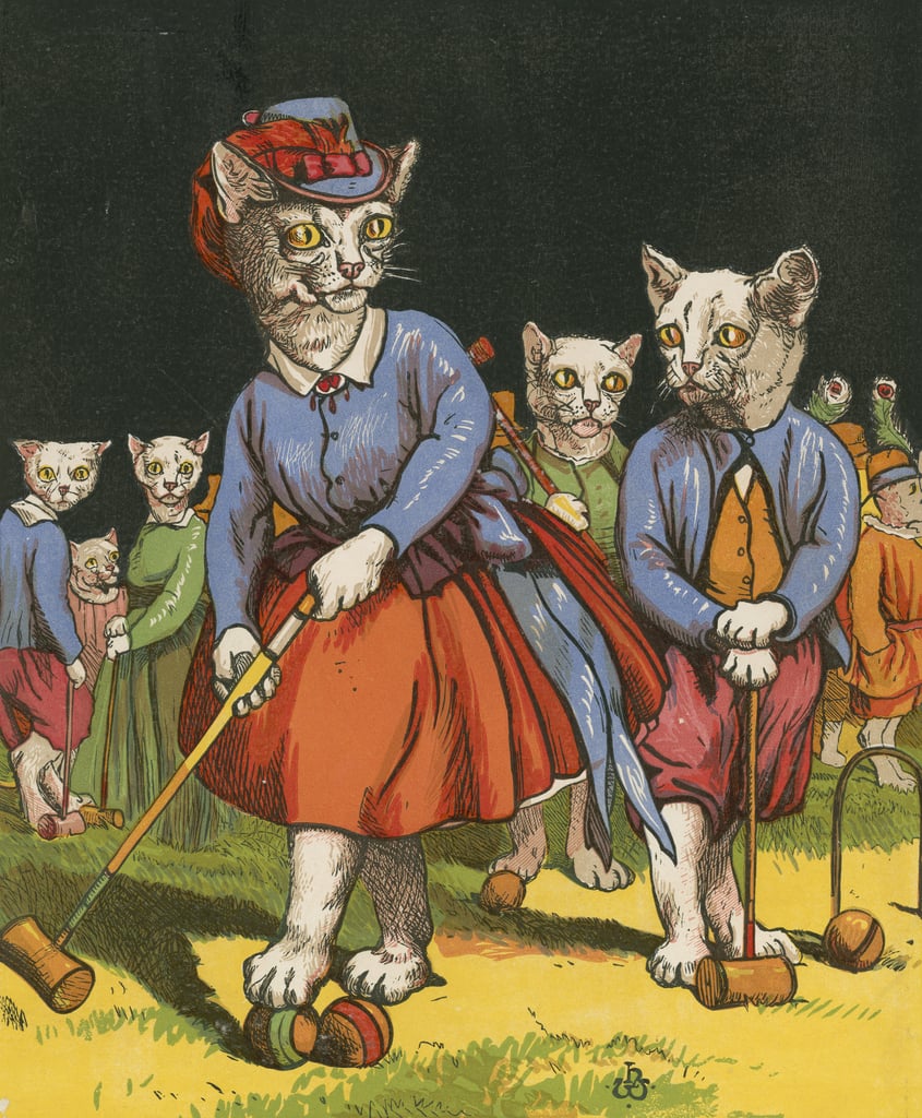 Harrison William Weir Cats playing croquet (colour litho) ( Meister ...