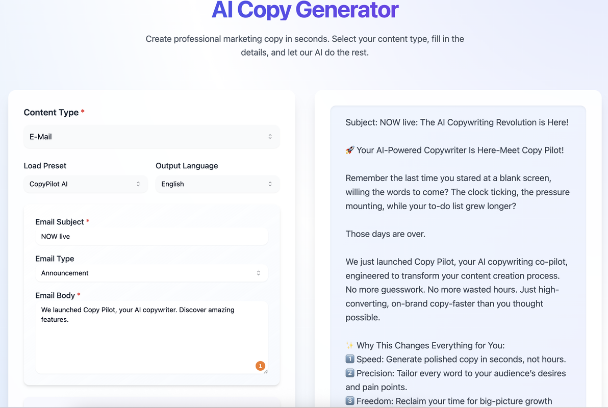 CopyPilot - AI Copy Generator