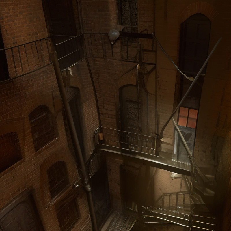 24 a dark city at night buildings of old bricks city sat on channel of ...