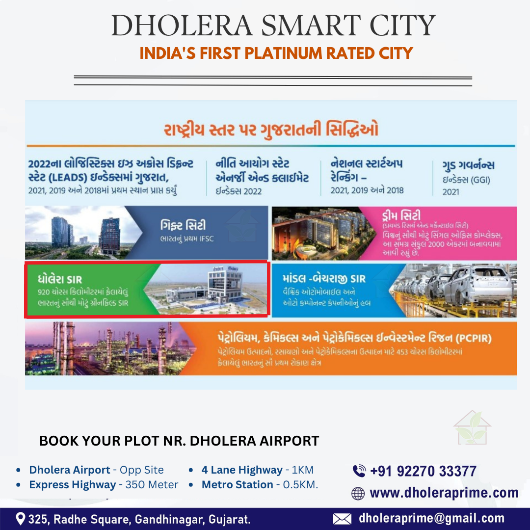 DHOLERA SMART CITY Indias first platinum rated city — Postimages