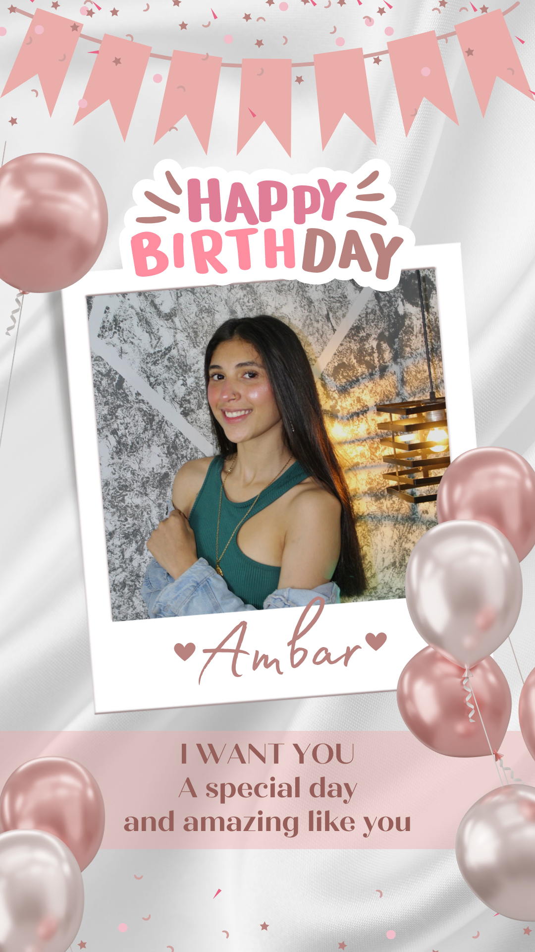 Historia de Instagram Happy Birthday Feliz Cumpleaños Palo de rosa — Postimages