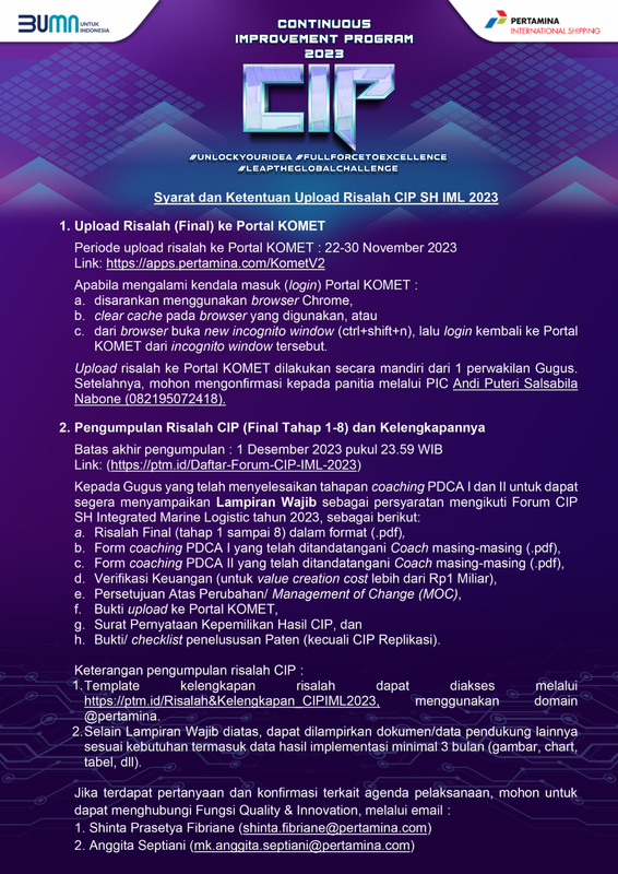 Syarat dan Ketentuan Upload Risalah CIP SH IML 2023 — Postimages