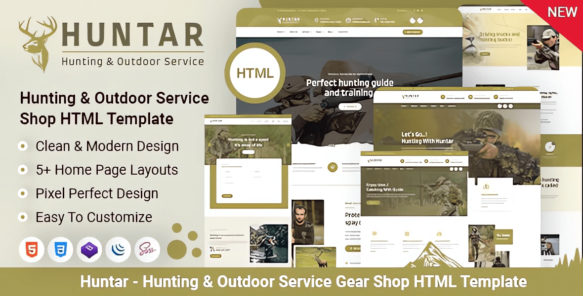 Huntar - Hunting & Outdoor Service HTML Template – Bliter GPL