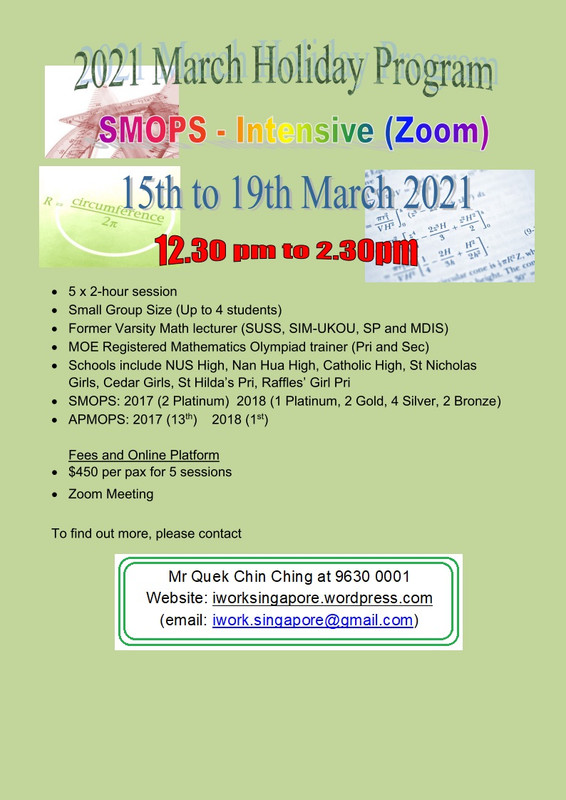 2021 March Holiday SMOPS Intensive — Postimages