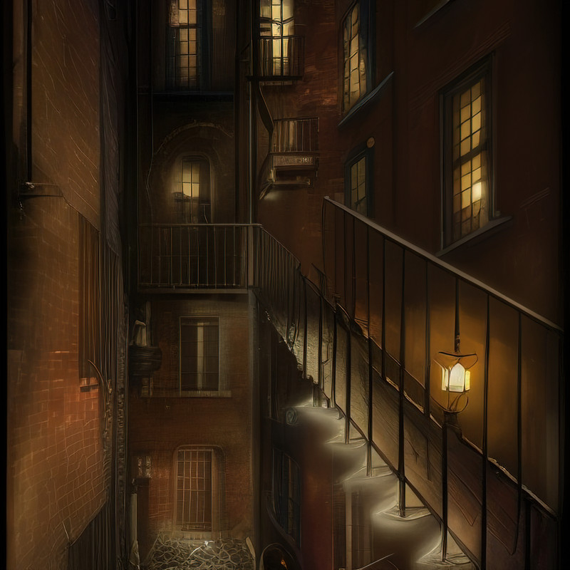 30 a dark city at night buildings of old bricks city sat on channel of ...