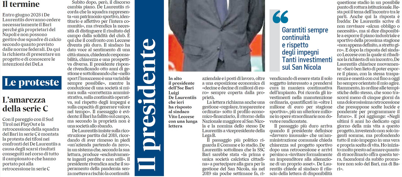 28/05/26 - DeLa e l'ipotesi vendita: "E' inusuale chiederla. Piano ...