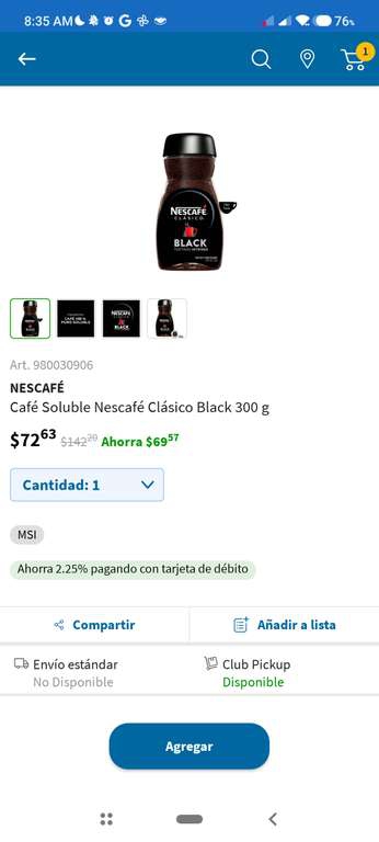Sam's Club: Nescafé clasico Black tostado intenso