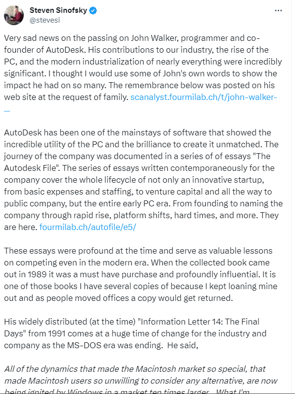 AutoDesk Mitgründer John Walker verstorbenBorns IT- und Windows-Blog