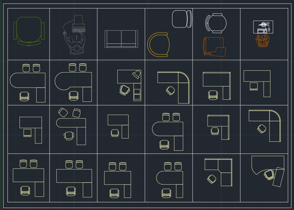 Office Desk Furniture CAD Block Free Download (DWG File ...