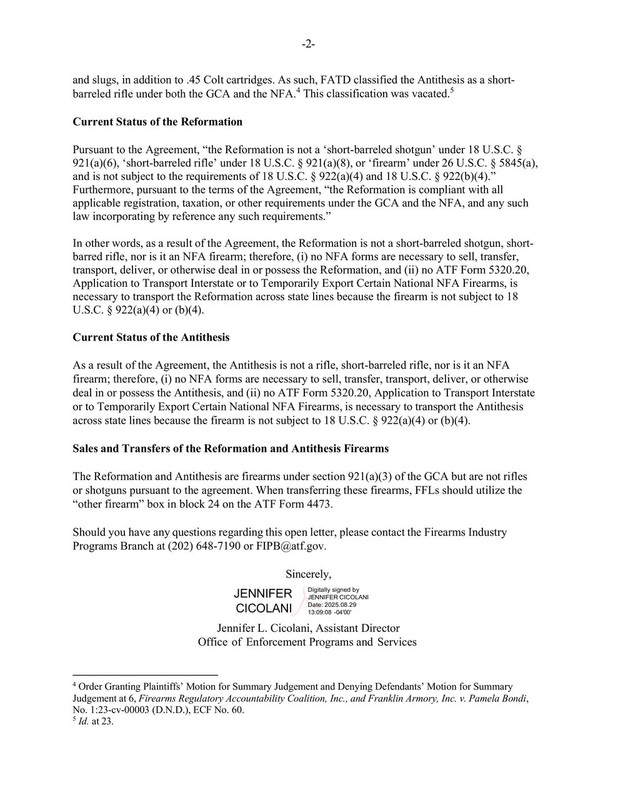 Open Letter to All FFL Regarding the Franklin Armory Reformation ...