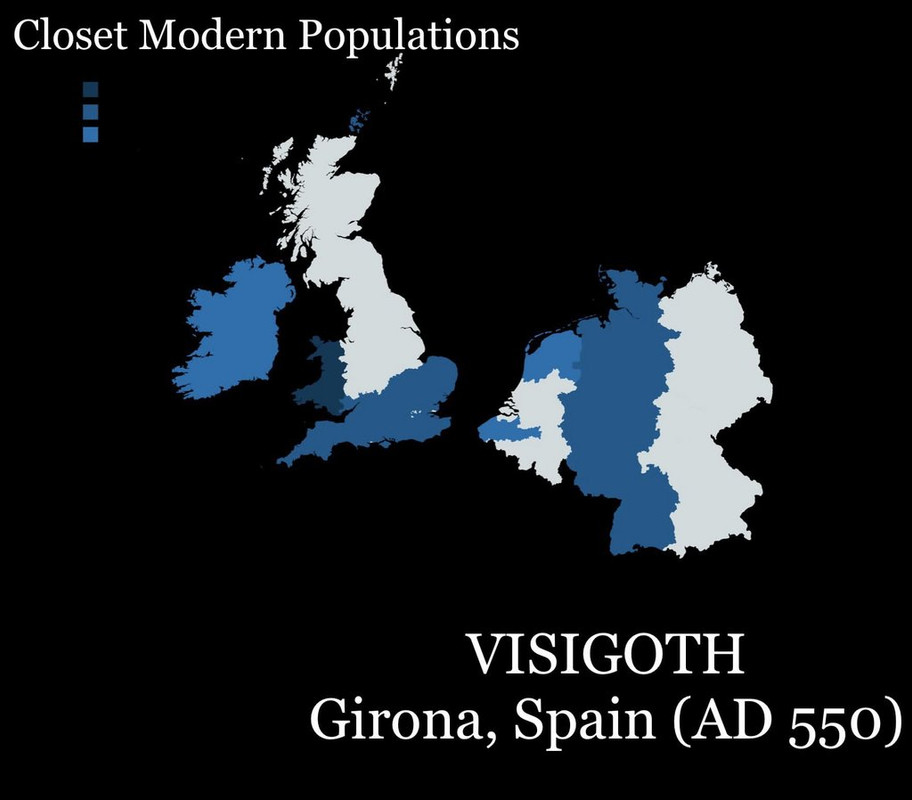 2 map that shows were 2 visigothic samples plots