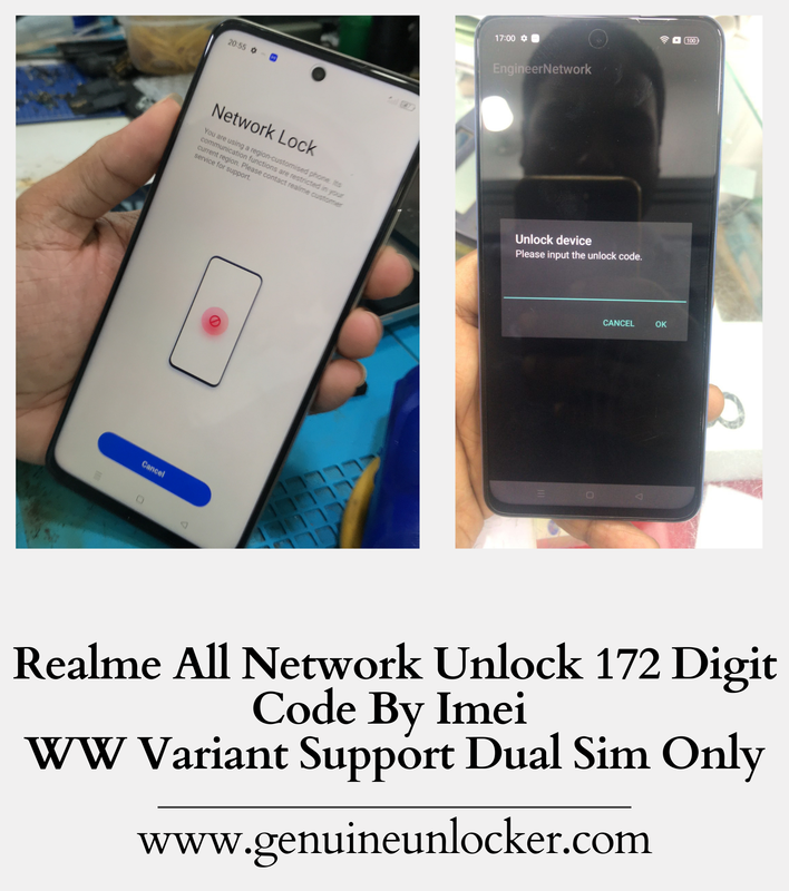 Realme Dual Sim Worldwide Unlock Code 172 digit Nck 100% Success & Best ...